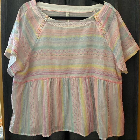 Anthropologie | Tops | Anthro Letty Embroidered Baby Doll Top Size ...